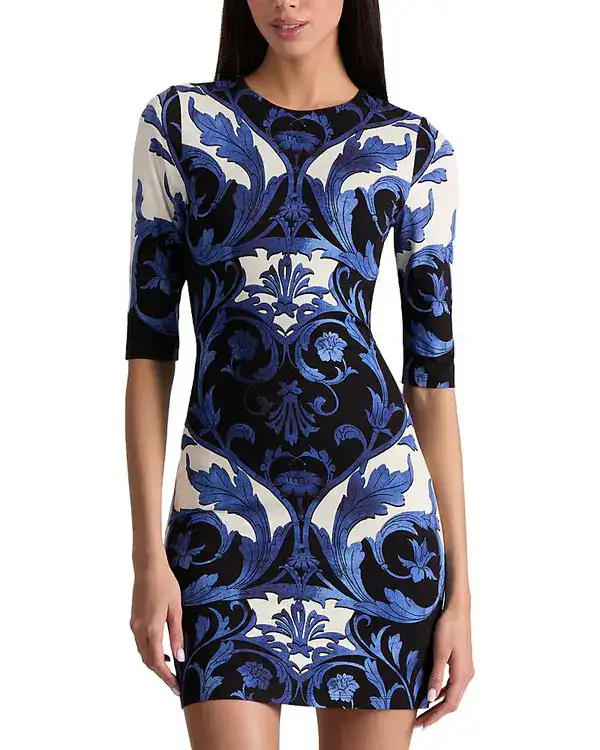 Alice + Olivia Delora Tapestry Print Knit Minidress - Regal Retreat - 55%  Off | Editorialist