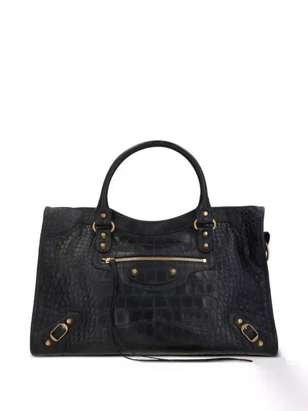 Balenciaga Medium Le City Crocodile-embossed Top-handle Tote Bag