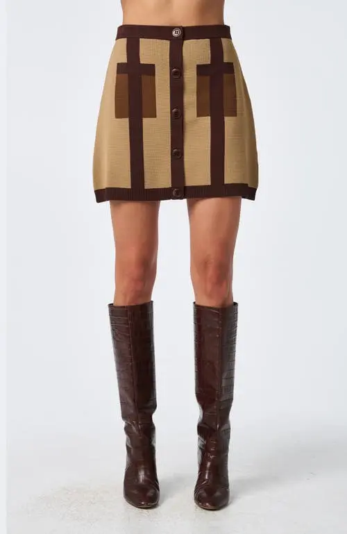 Trina Turk Artemis Colorblock Knit Mini Skirt - Doe Multi