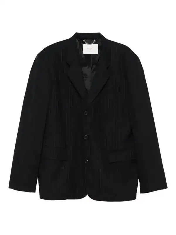 Buy SECOND / LAYER Blazer - Gray Pinstripe At 33% Off | Editorialist