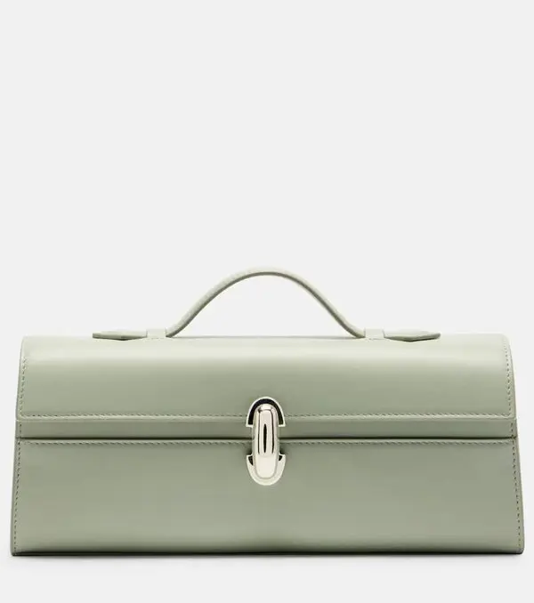 Savette Slim Symmetry Leather Tote Bag - Green