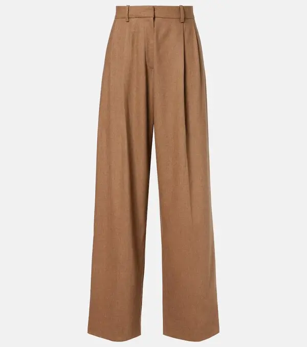 Khaite August High-rise Straight Wool Pants