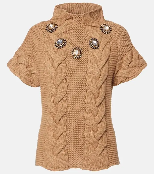 La DoubleJ Embellished Wool-blend Sweater