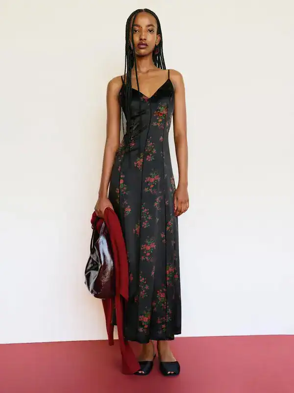 Reformation Lya Silk Dress In Black - 50% Off | Editorialist