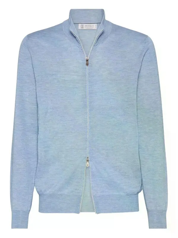Brunello Cucinelli Zip-neck Cardigan - Blue