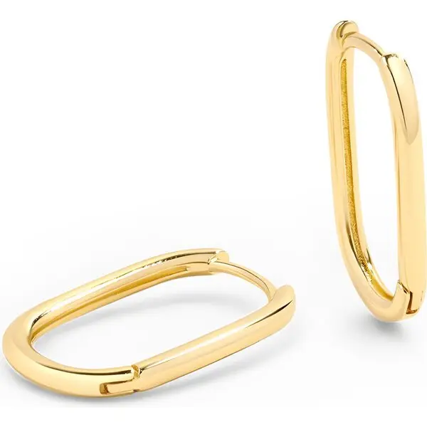 MINT & LILY Retro Box Huggie Hoop Earrings - 18k Gold Plated