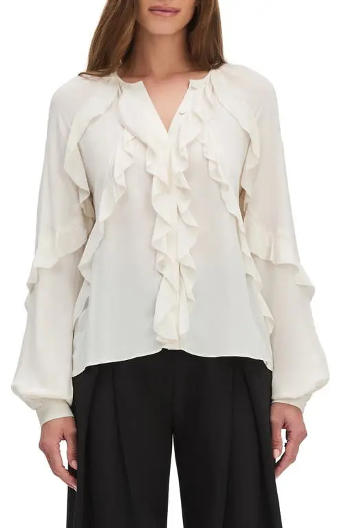 FAVORITE DAUGHTER Because Of You Ruffle Top - Ivory