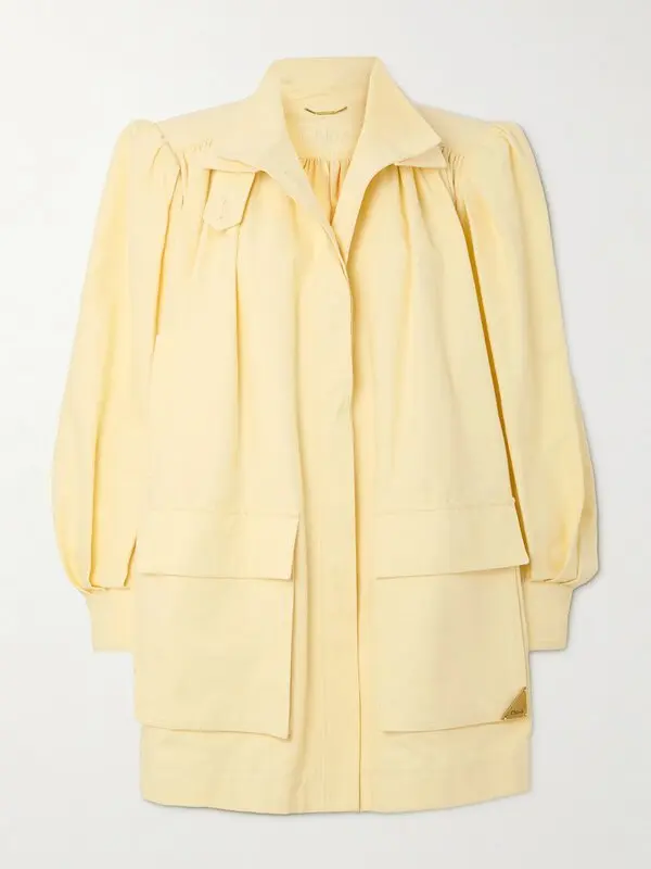 Chloé Gathered Cotton Jacket - Yellow