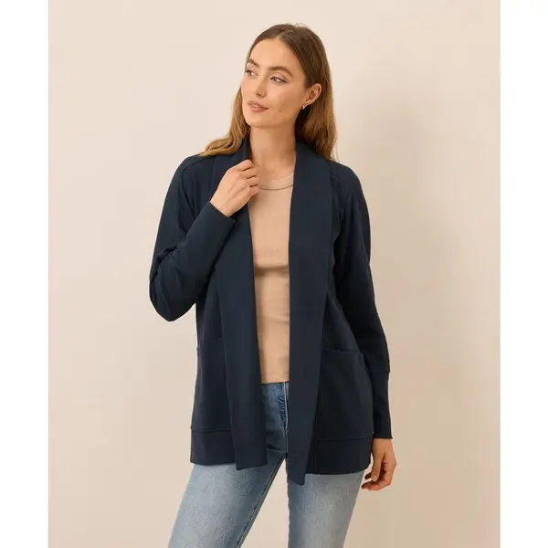PACT Organic Airplane Wrap Cardigan - Midnight Blue