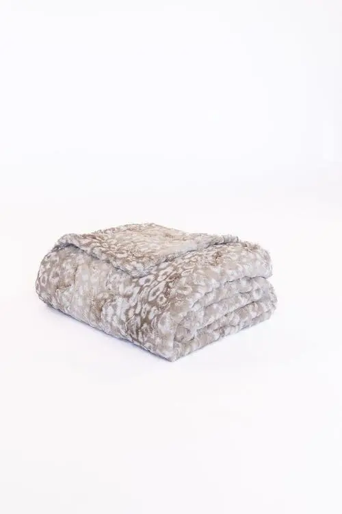 SEA TO ME BLANKETS San Diego Safari Faux Fur Throw Blanket - Ocelot