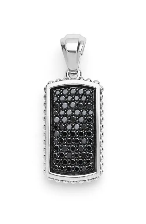 Lagos Anthem Black Diamond Id Tag Pendant - Black/silver
