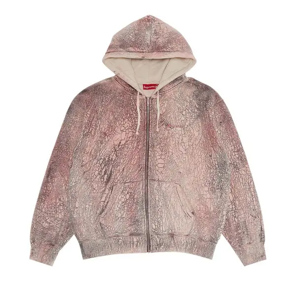 Supreme Crackle Zip Up Hooded Sweatshirt