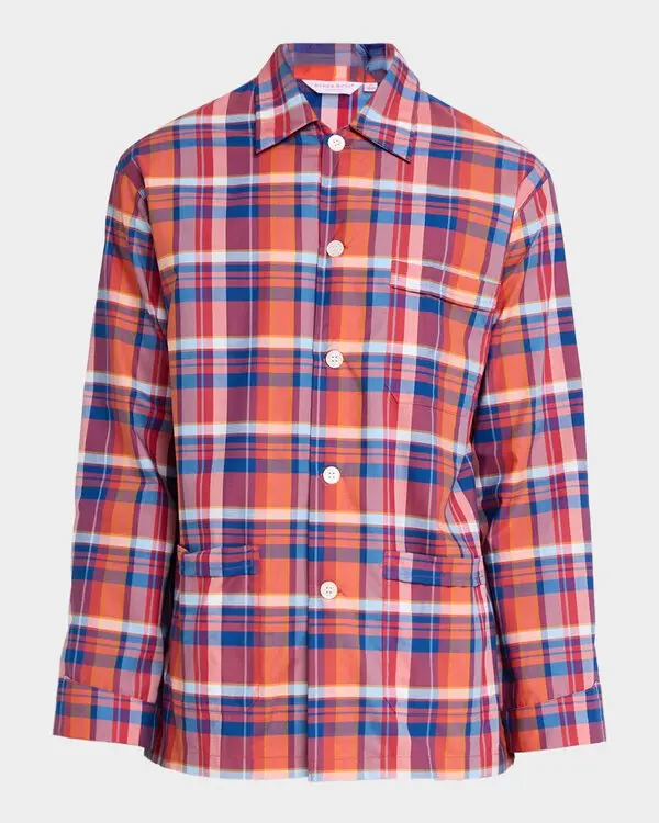 Derek Rose Barker Cotton Multi-check Short Pajama Set