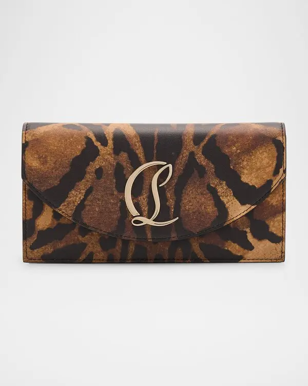 CHRISTIAN LOUBOUTIN Loubi54 Clutch Bag In Bengali-print Leather