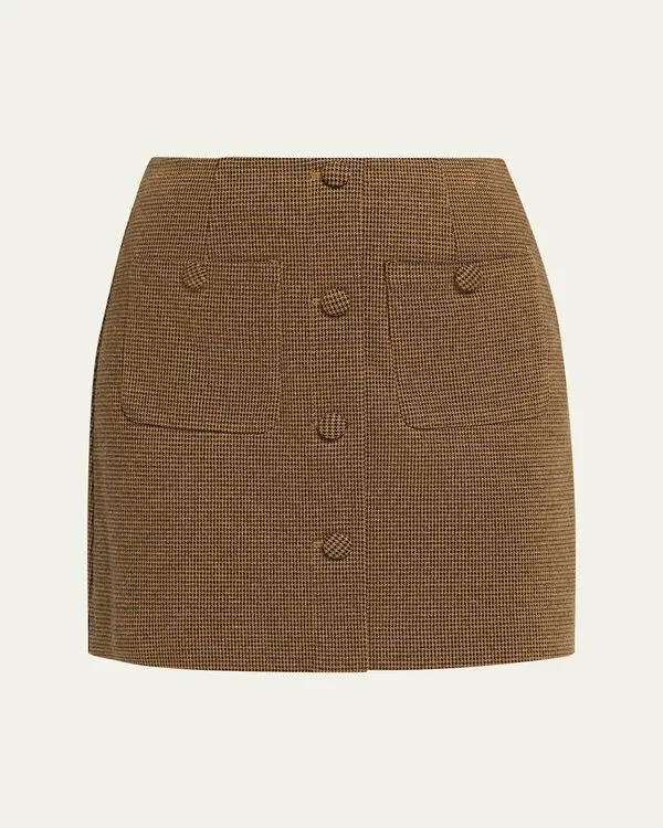 Diane Von Furstenberg Houndstooth Jacquard Knit Mini Skirt