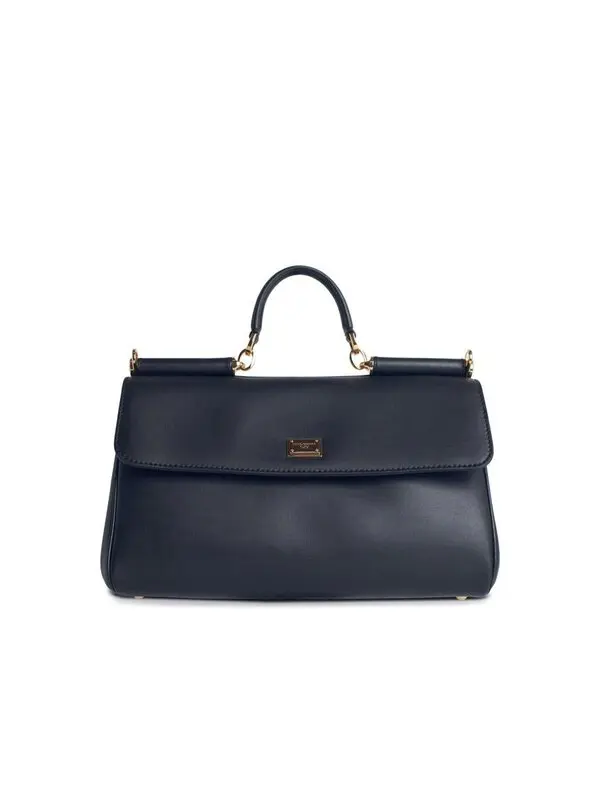 Dolce & Gabbana My Sicily Plongé Calf Leather Handbag - Black