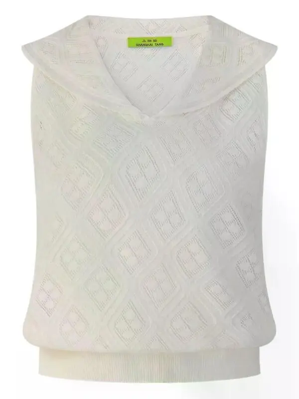 Shanghai Tang Ribbed Collared Top