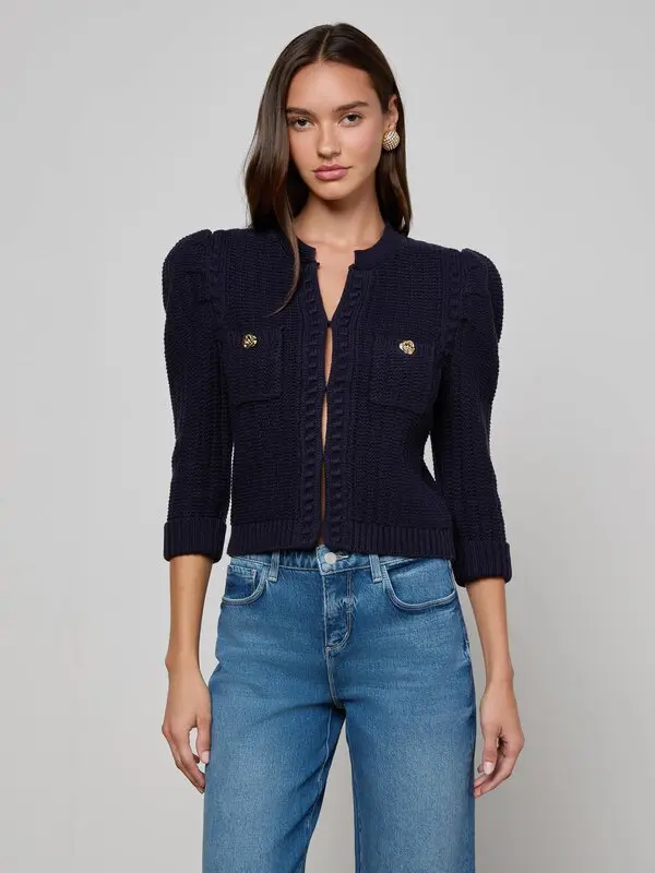 L'Agence Delli Cropped Cardigan