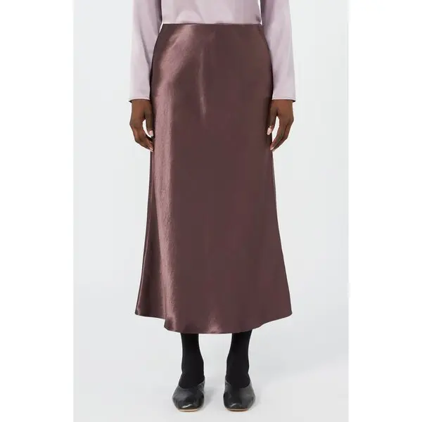 MM BY MAX MARA Alessio Satin Midi Skirt