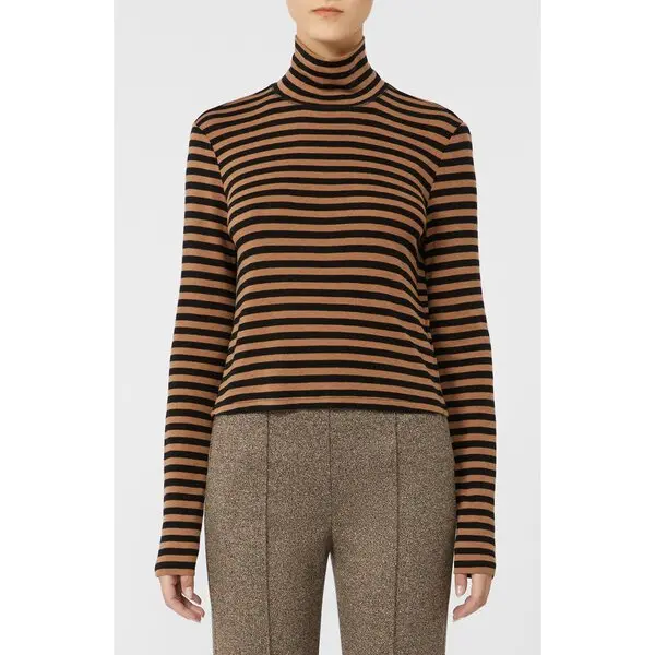 MM BY MAX MARA Blasy Stripe Mock Neck Shirt