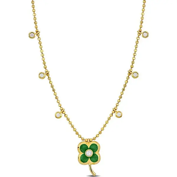 JULIANNA B. Diamond Station Necklace In 14k Gold - Clover