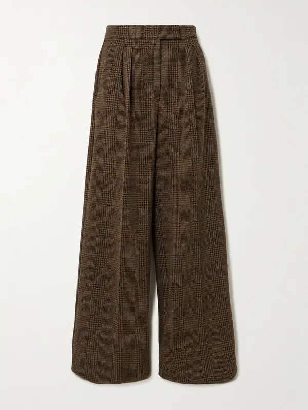 Max Mara Ponza Houndstooth Wide-leg Pants