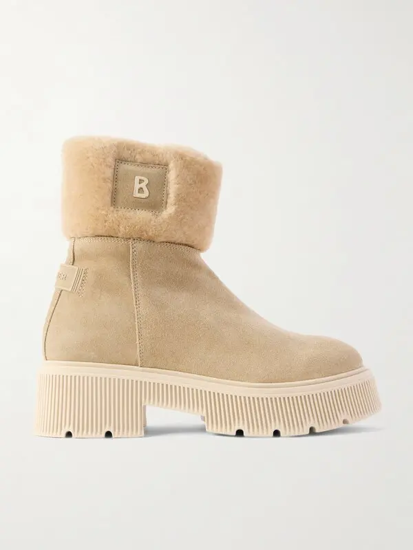 Bogner Turin 6 Shearling-trimmed Suede Ankle Boots - Neutrals
