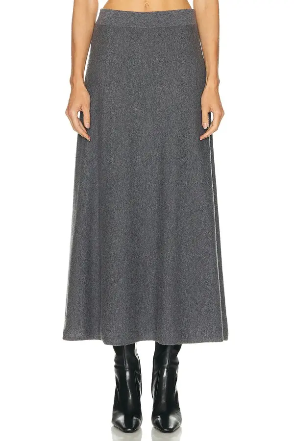 LISA YANG Torie Cashmere Knit Skirt - Graphite