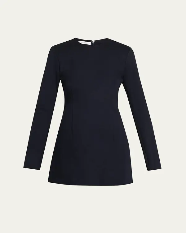 Max Mara Alpino Long-sleeve Tunic Blouse - Blue