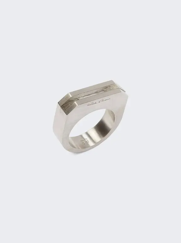 Rick Owens Crystal Hollywood Ring - Silver