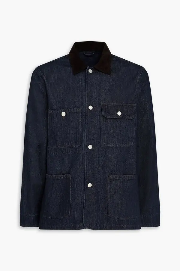 Officine Générale Curtis Corduroy-trimmed Denim Jacket