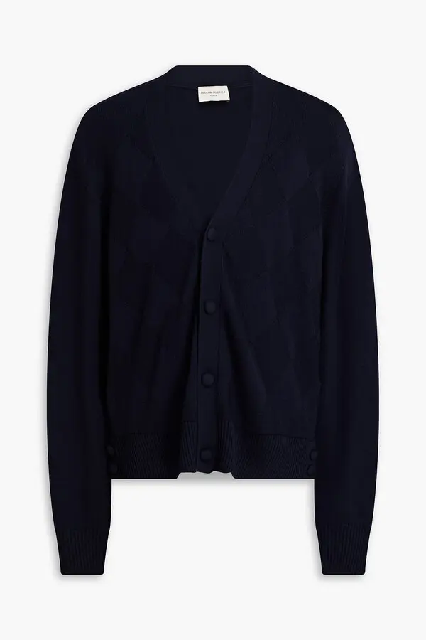 Officine Générale Murray Argyle Merino Wool Cardigan