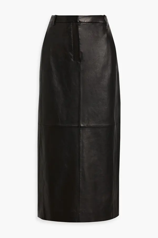 Theory Leather Midi Skirt