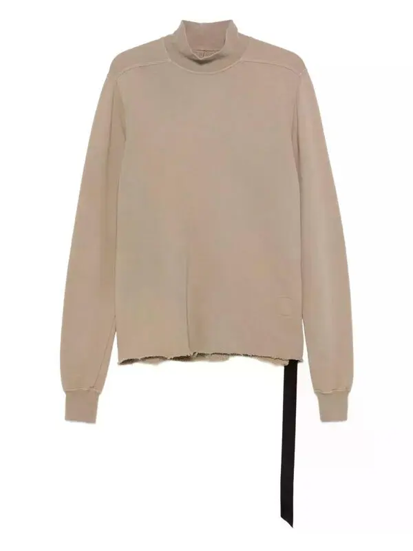 Rick Owens Mock-neck Frayed-hem Sweater