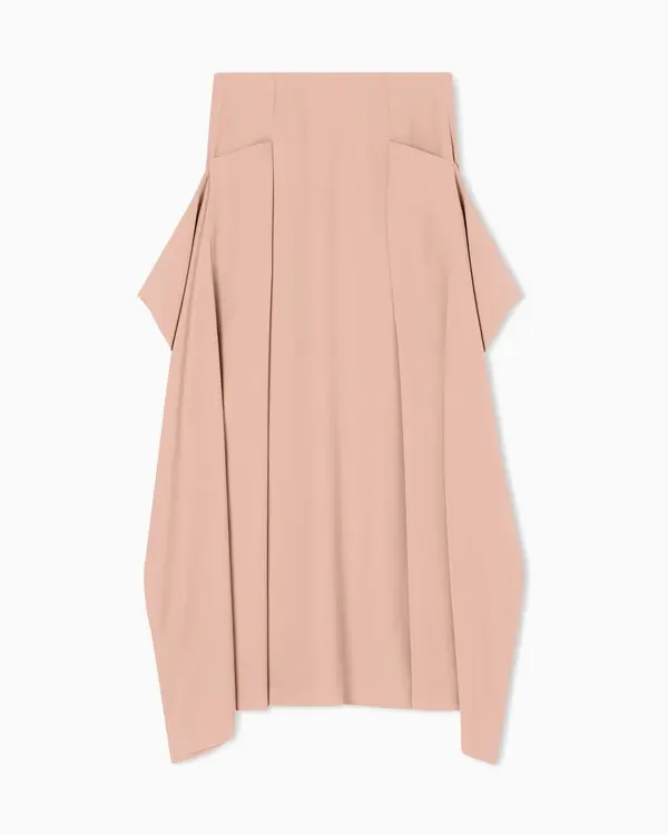 Giorgio Armani Long Technical Cady Skirt - Beige