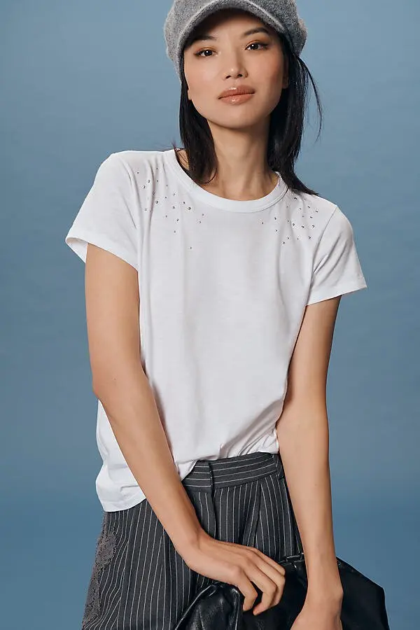 Rag & Bone Ombre Stud T-shirt - White