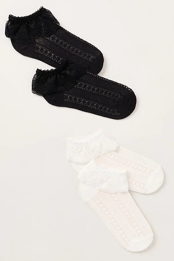 CASA CLARA Palmer Lace Ruffle Socks