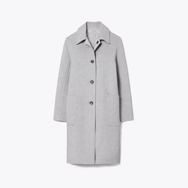 Tory Burch T Monogram Jacquard Wool Coat