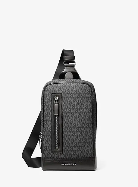 Michael Kors Cooper Signature Logo Sling Pack - Black