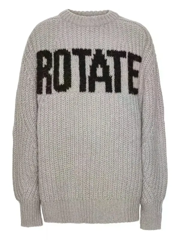 Remain Birger Christensen Logo Ribbed-knit Sweater - Grey