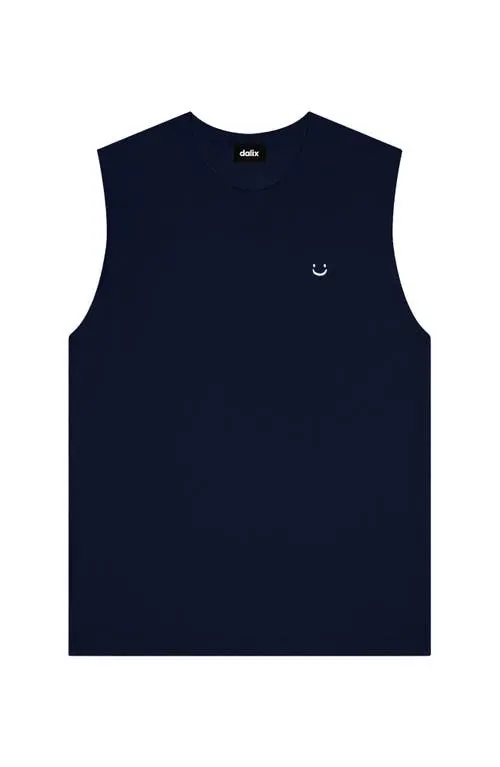 DALIX Lil Smile Muscle Tank - Navy Blue