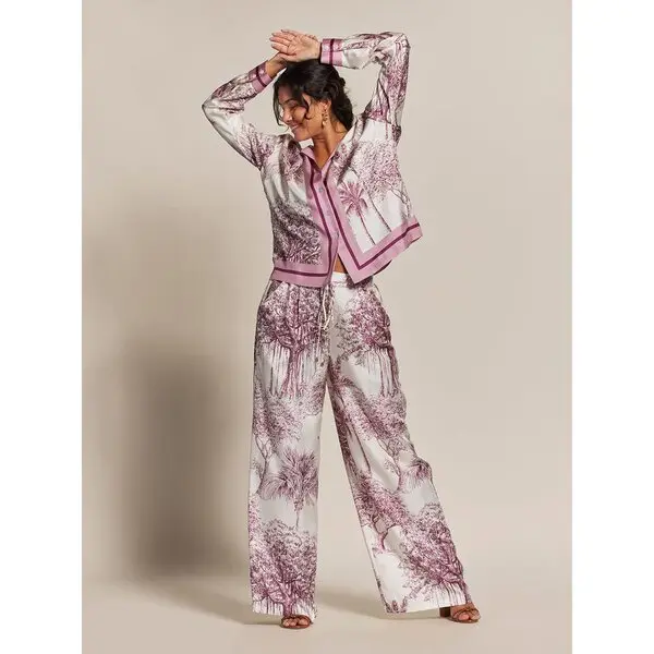 Tori Richard Enid Printed Silk Twill Pants - Shell