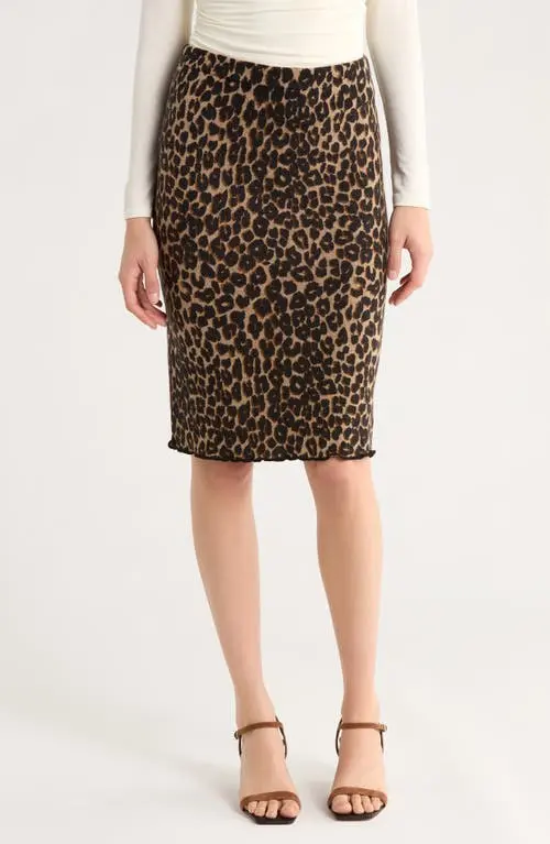 REFORMATION Nicola Printed Jacquard Wool Pencil Skirt