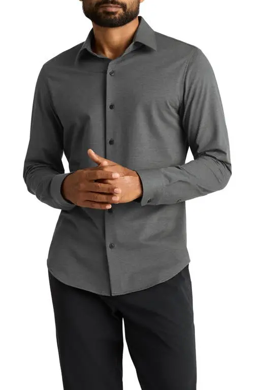 Bonobos Wear To Work Slim Fit Cotton Blend Piqué Performance Button-up Shirt - Charcoal