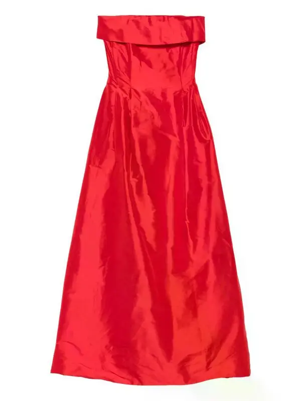 MIAU BY CLARA ROTESCU Strapless Pleated A-line Dress