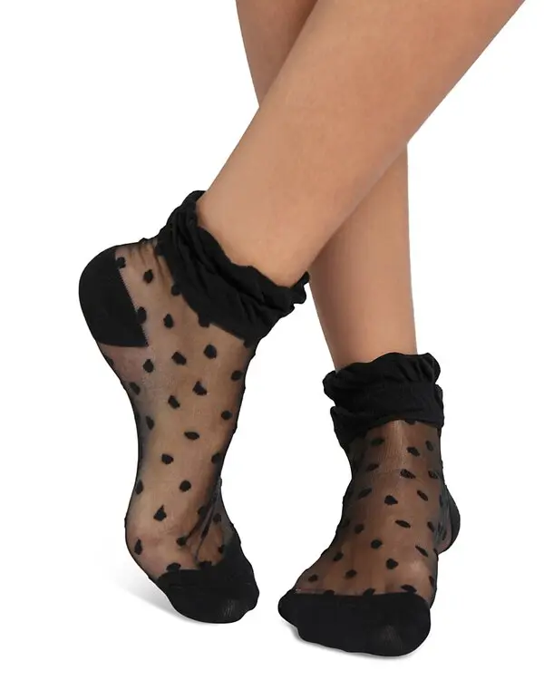 STEMS Pippa Ruffle Dot Socks - Black