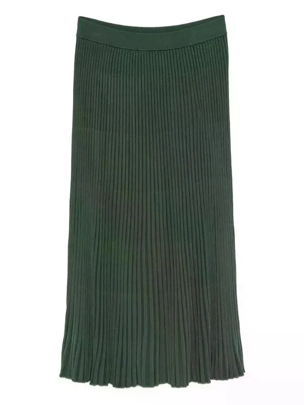 Zimmermann Ribbed Pleated Midi Skirt