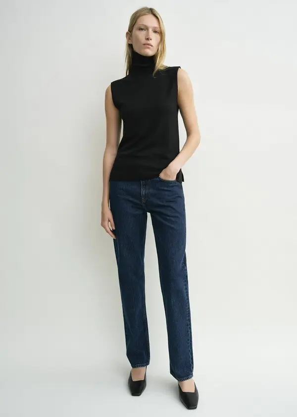 TOTÊME Sleeveless Fine Turtleneck - Black