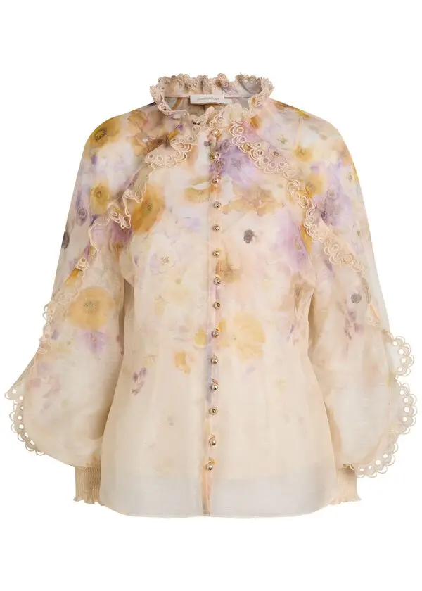 Zimmermann Memento Floral Linen-blend Blouse - Multi Floral