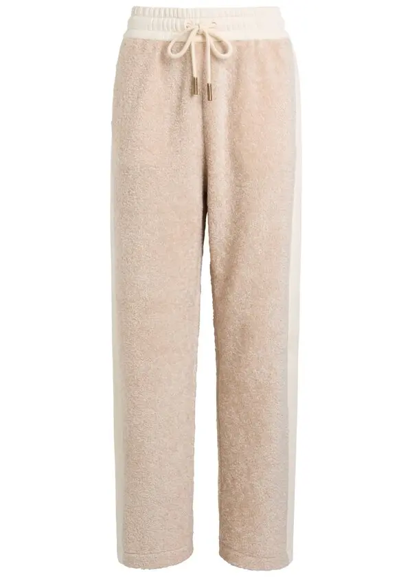 Moncler Paneled Fleece Sweatpants - White